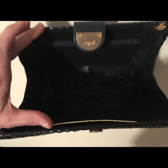 Vintage | Bags | Vintage Capaf Navy Straw Bag | Poshmark